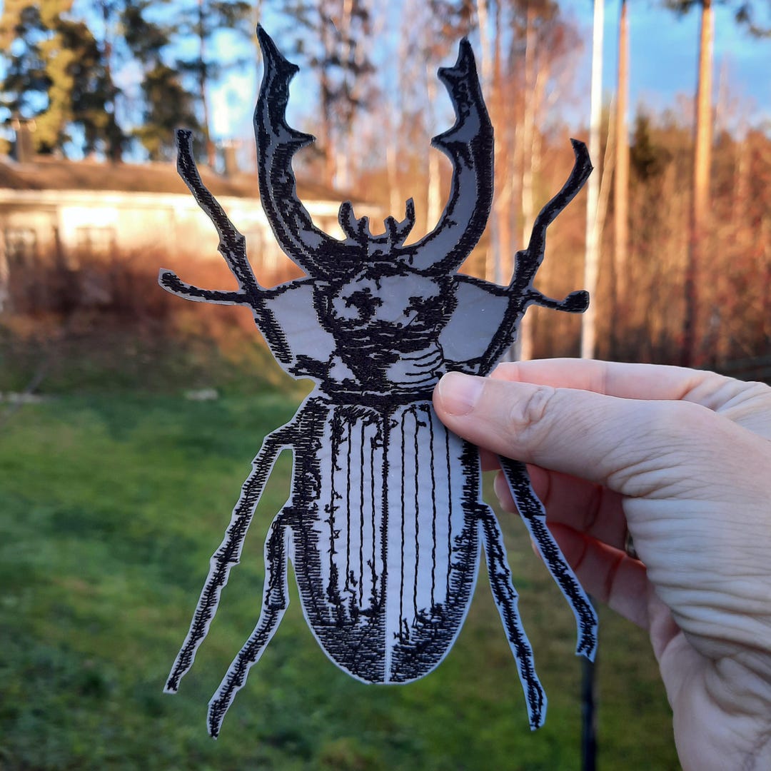 Stag Beetle Iron-on Reflective Embroidered Patch - Etsy