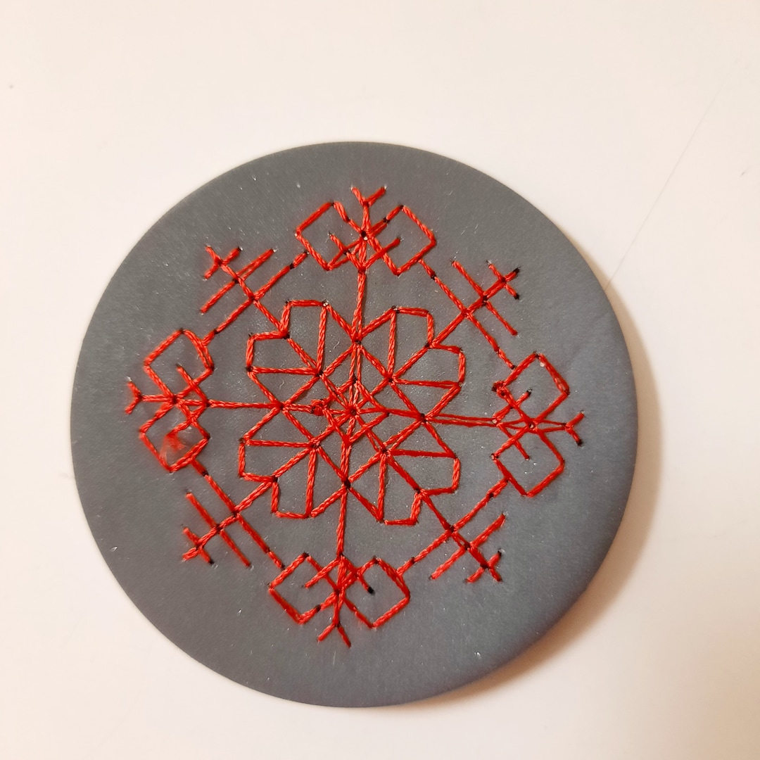 Snowflake Red Reflective Pinback Button - Etsy