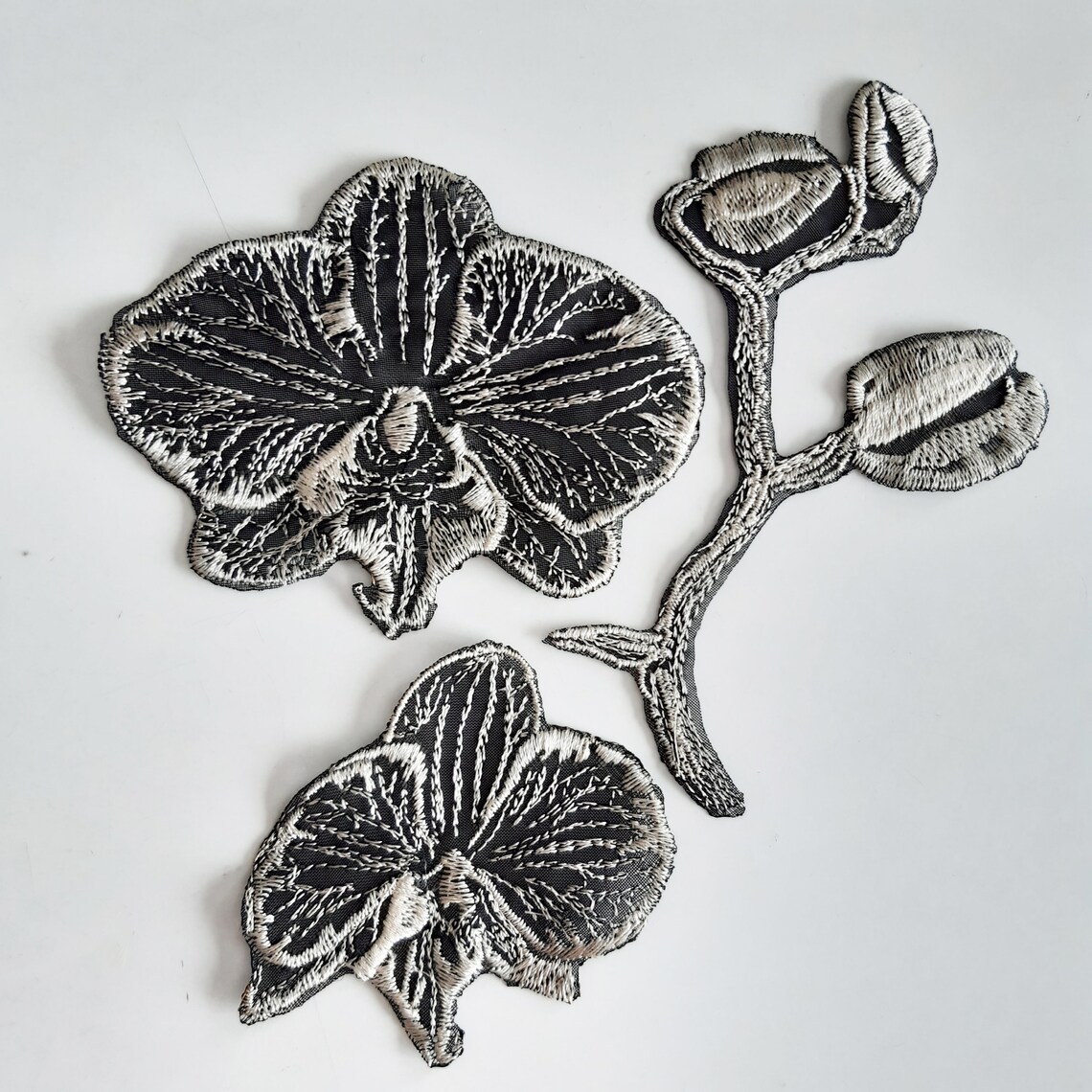 Orchid Exotic Flowers Appliques Embroidered Patches Set - Etsy