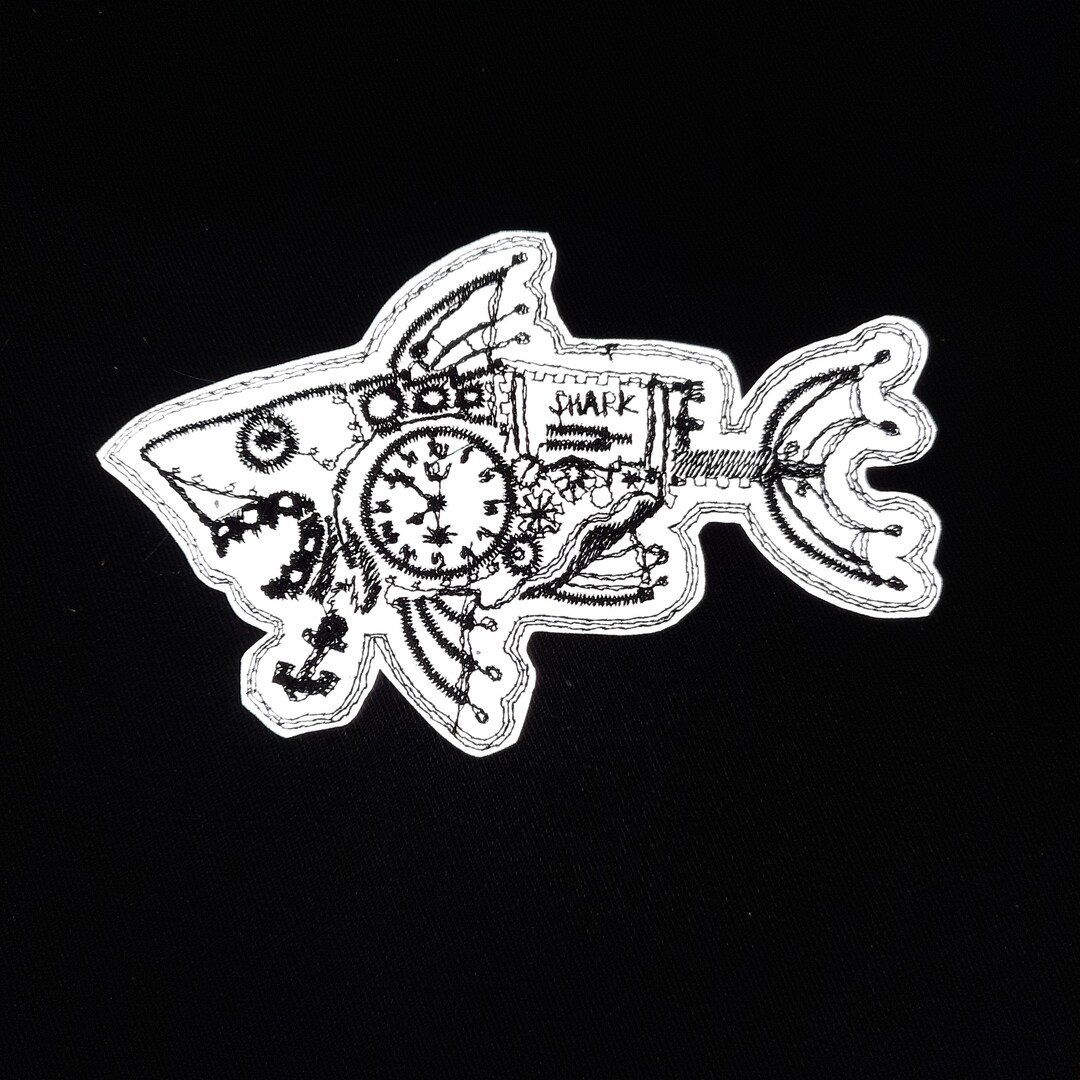 Steampunk Shark Heijastinmerkki Reflective Embroidered Patch - Etsy