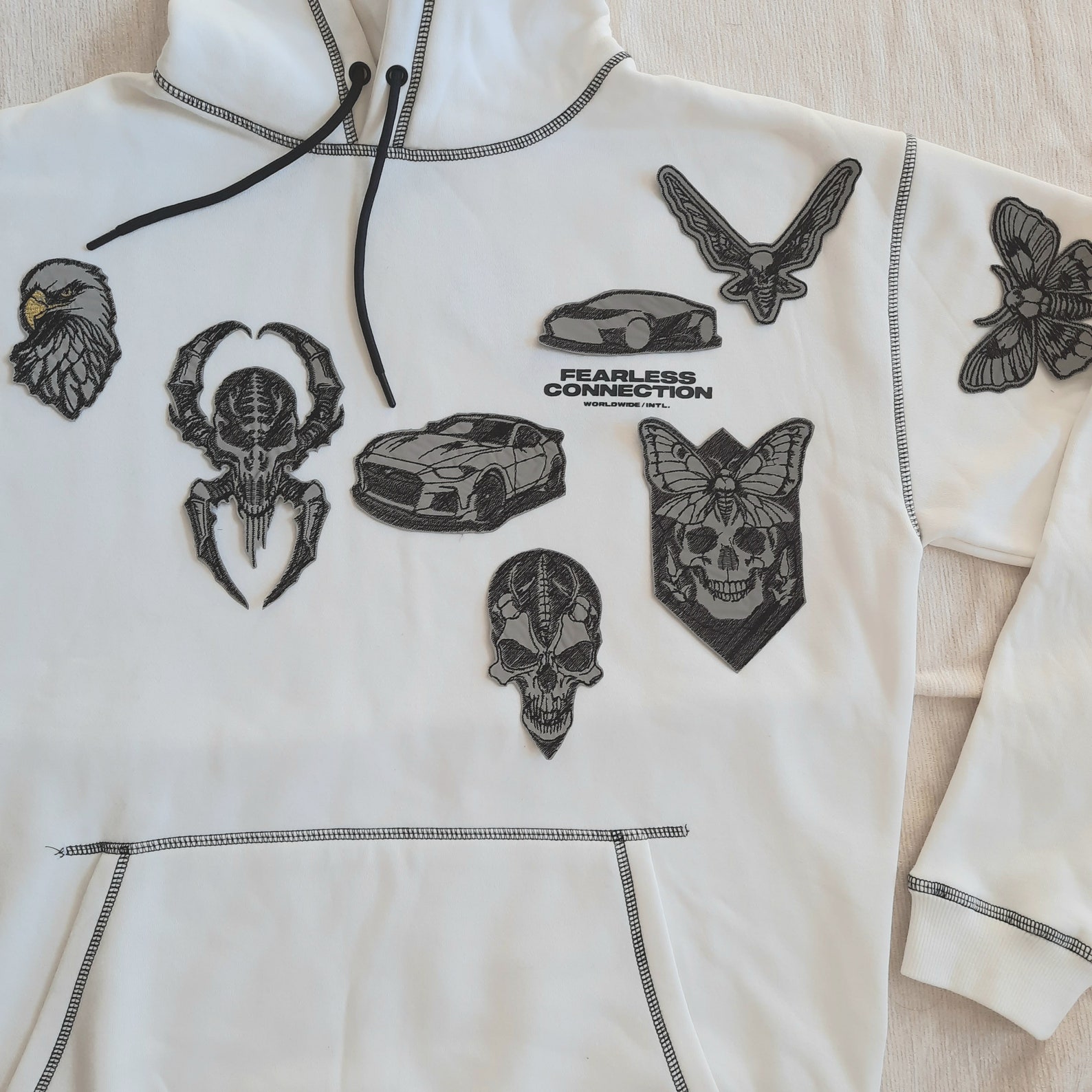 Biker Scull Reflective Embroidered Patch Iron On - Etsy