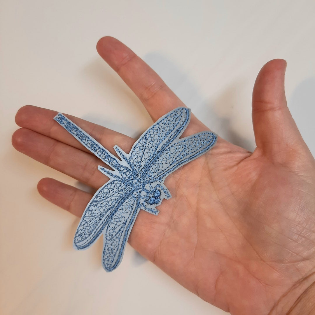 Dragonfly Light Blue Embroidered Patch Iron On - Etsy