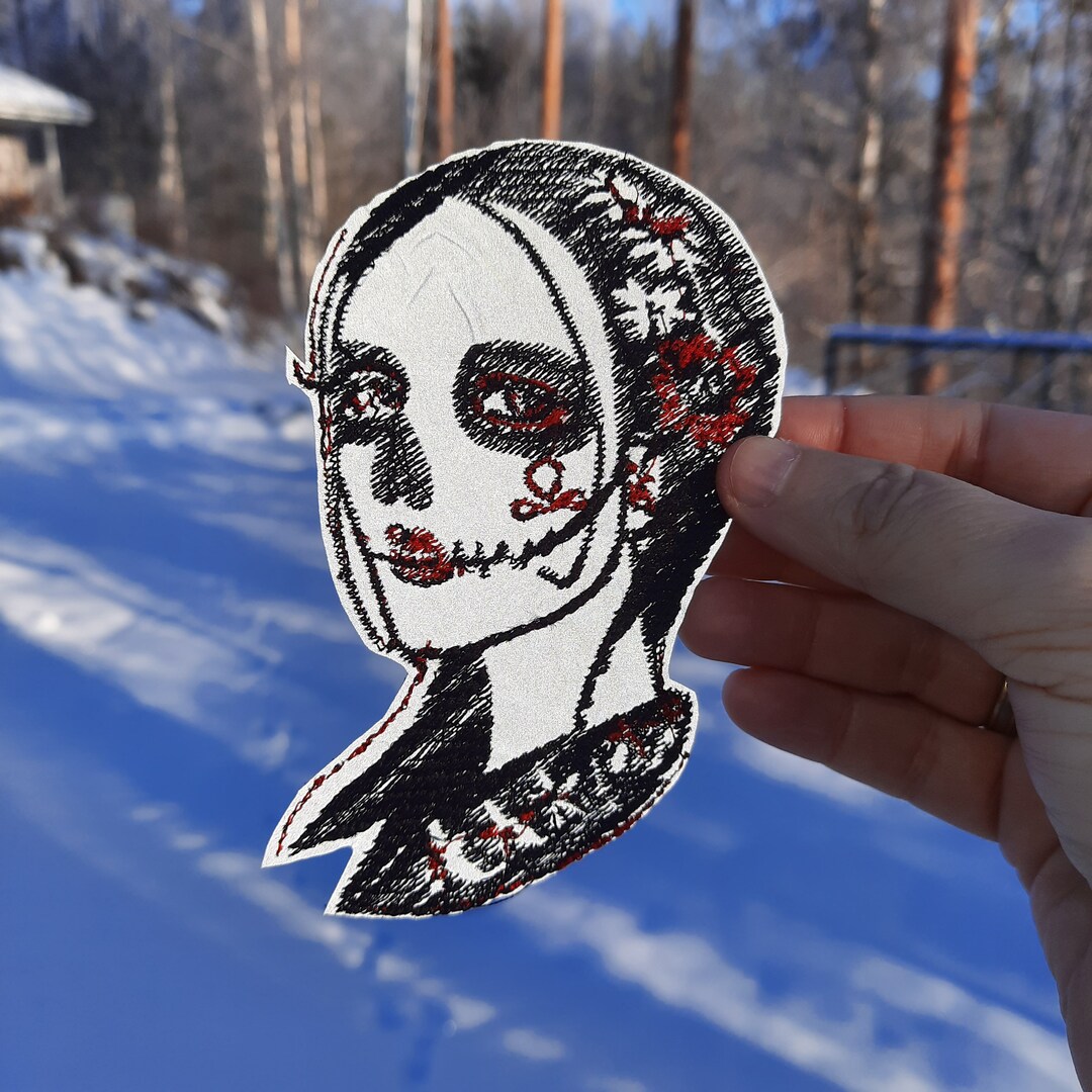 Santa Muerte Girl Face Reflective Embroidered Patch Iron On - Etsy