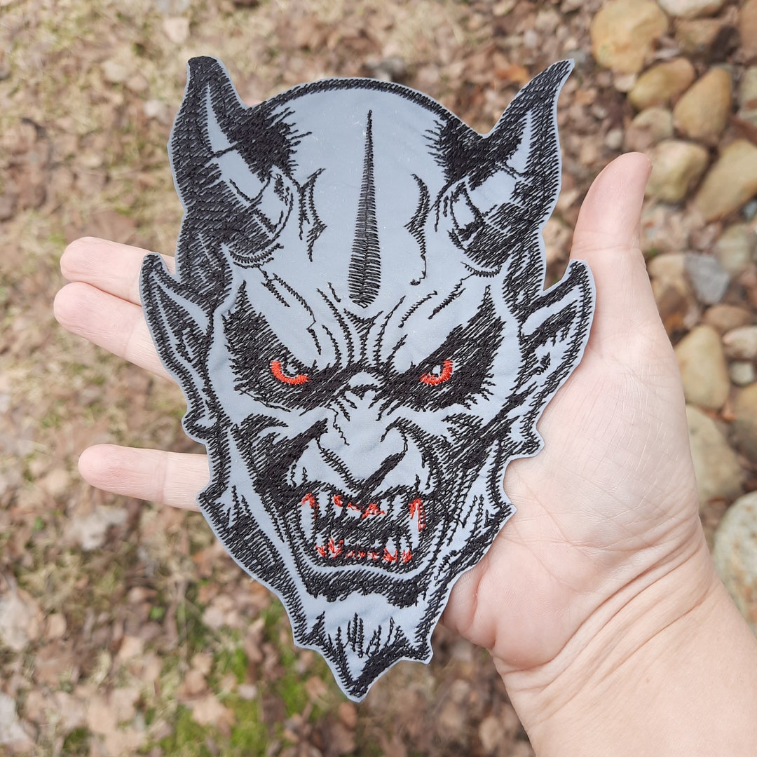 Devil Demon Reflective Iron-on Embroidered Patch - Etsy