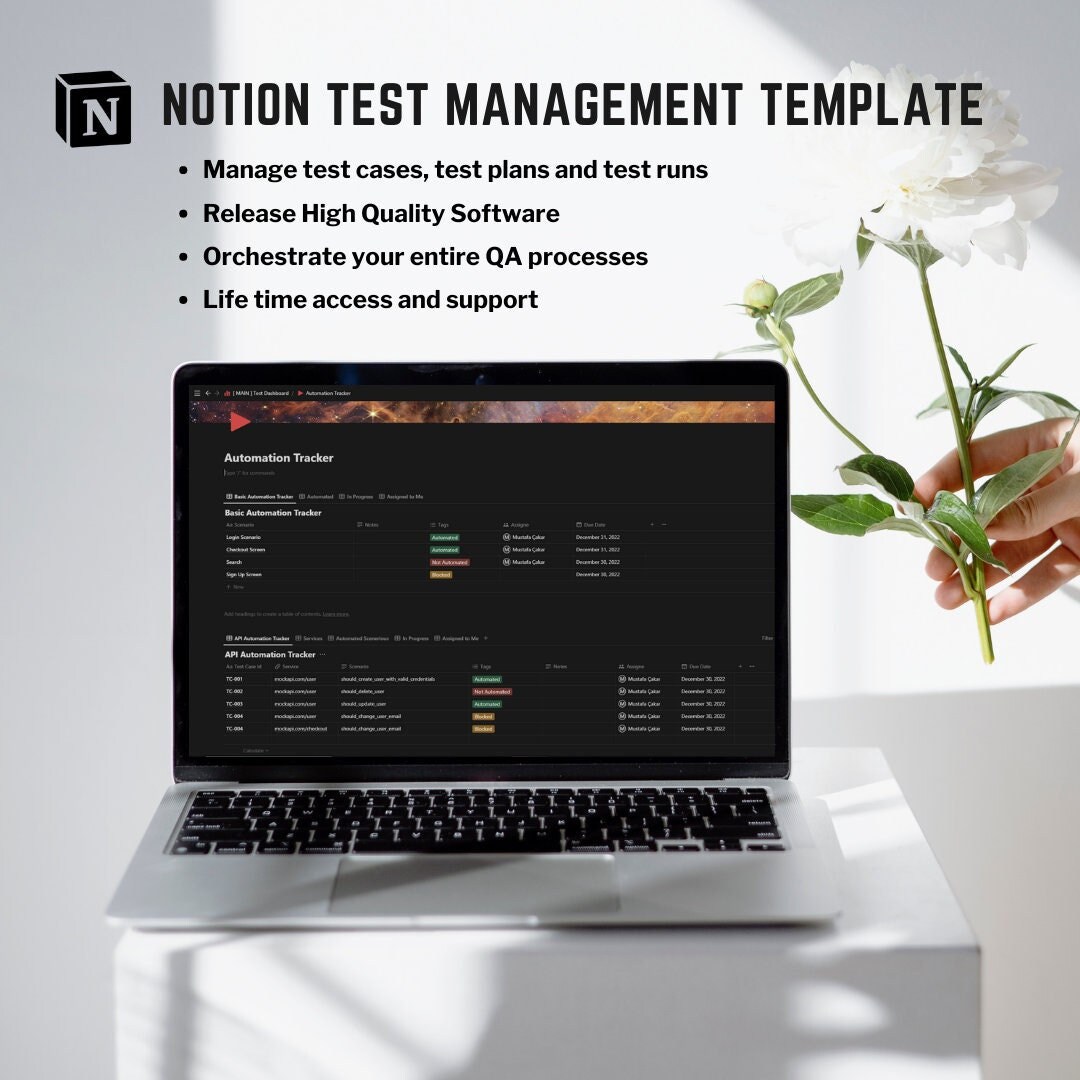 Buy Notion Test Management Template for Developer and Project Online in ...