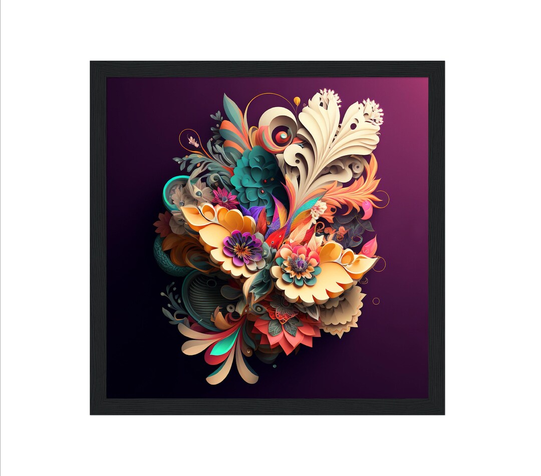 Tableau jardin De Couleurs En Papier Mat Encadré - Etsy