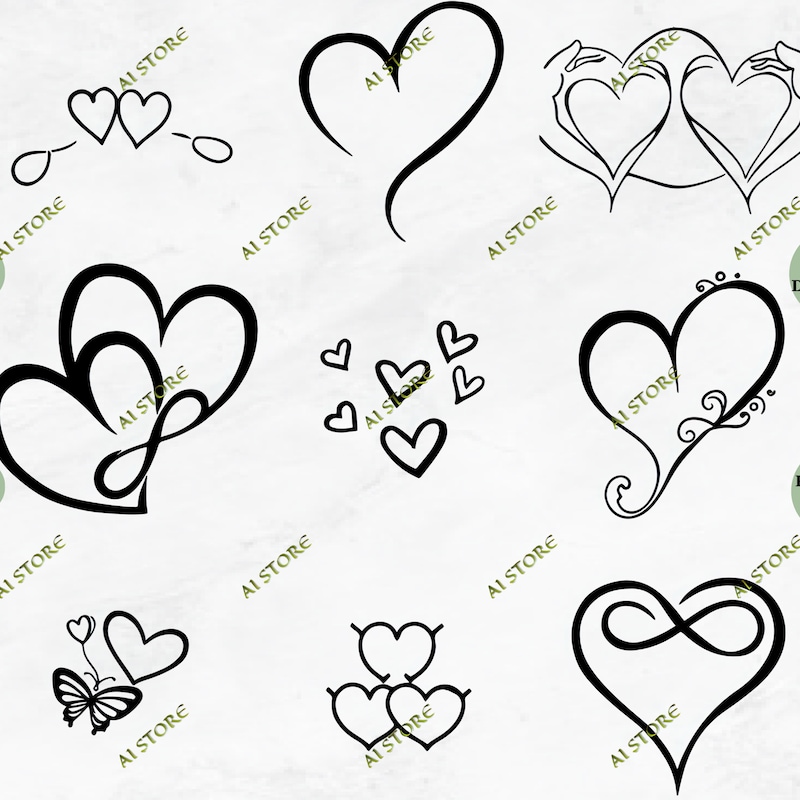 Two Hearts Svg - Etsy