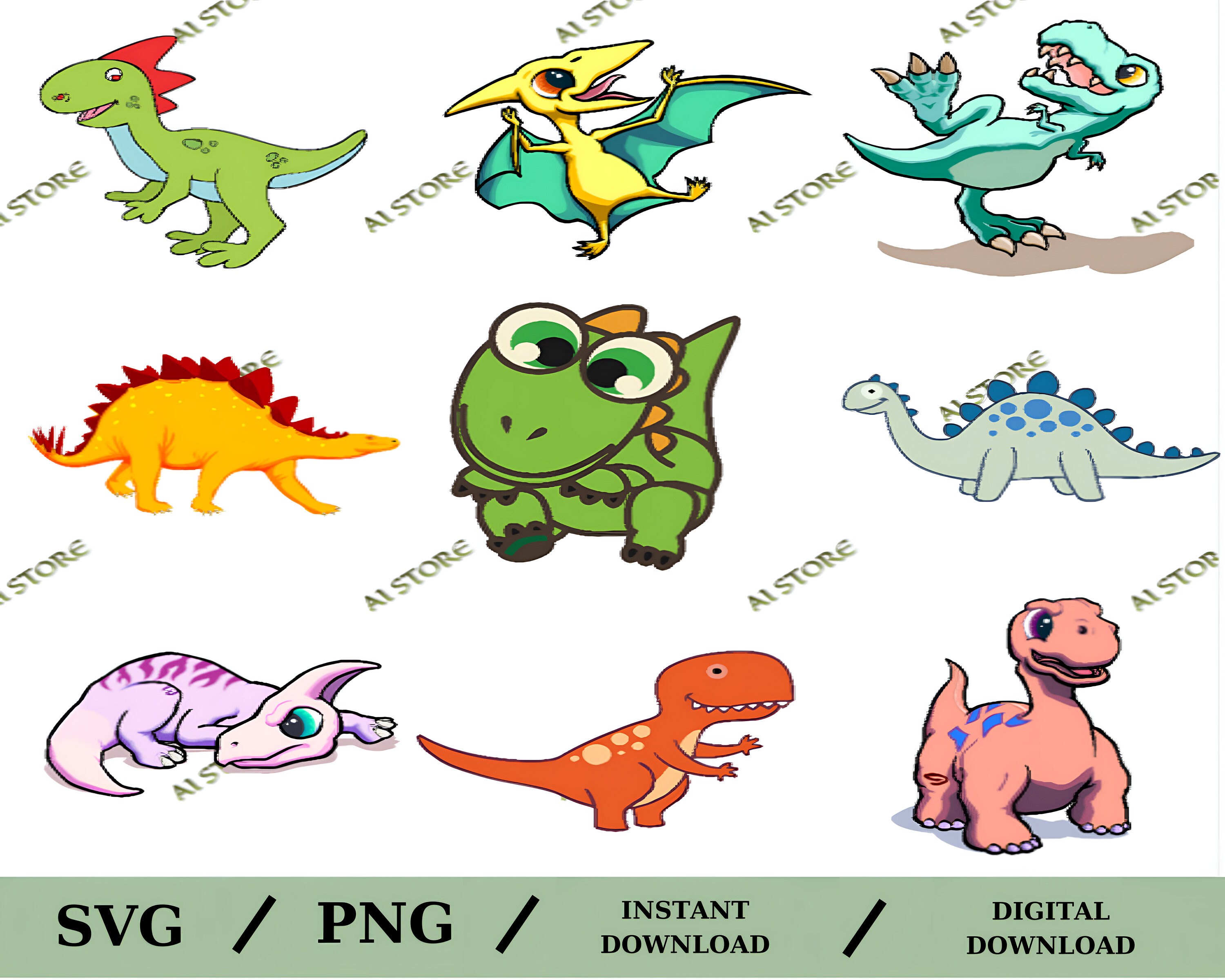 Dinosaur SVG Bundle, T-rex Svg, Cute Dinosaurs Svg , Dinosaur Cut Files ...
