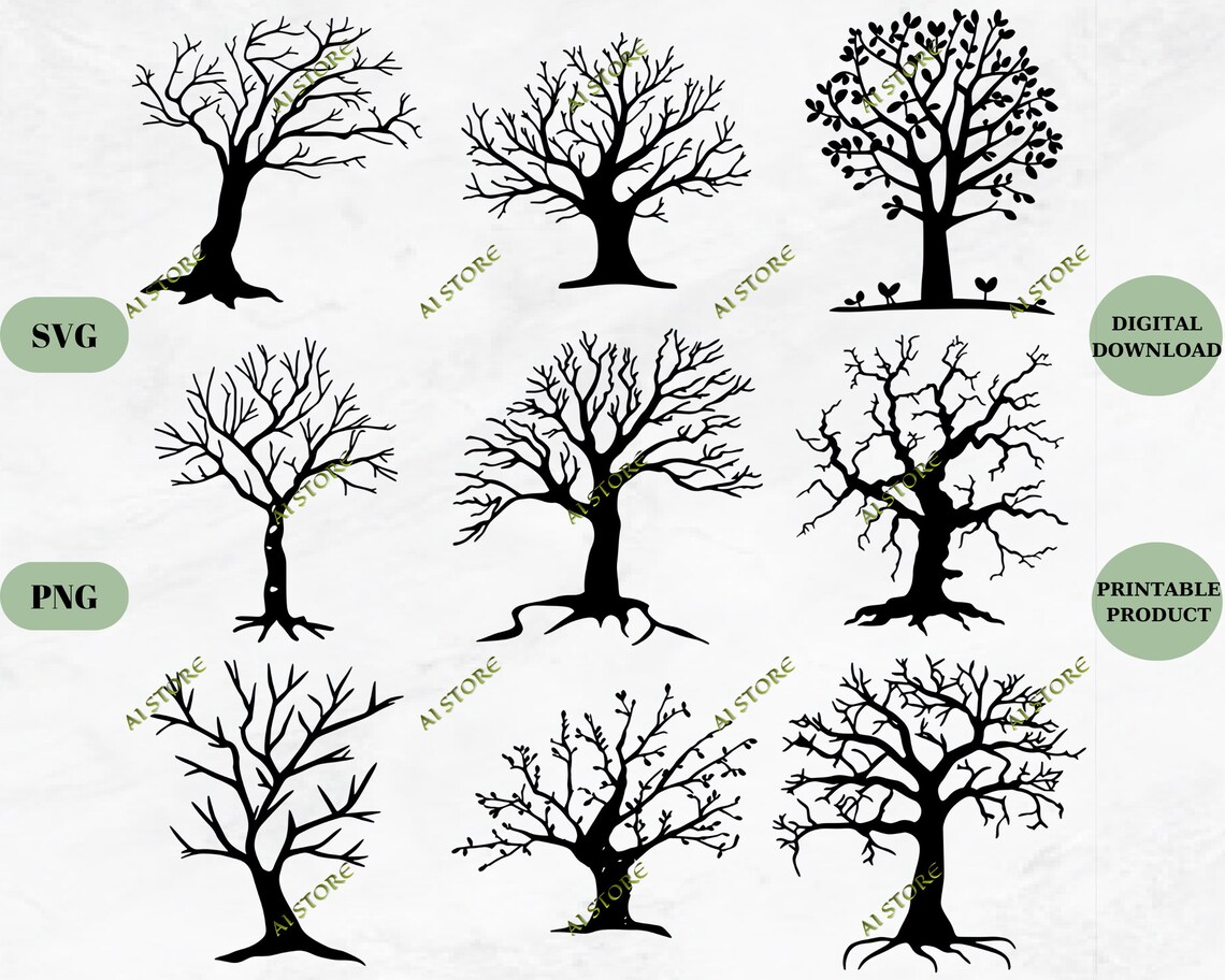 Tree Svg Bundle, Forest Svg Bundle, Woodland Svg, Png, Camping Svg ...