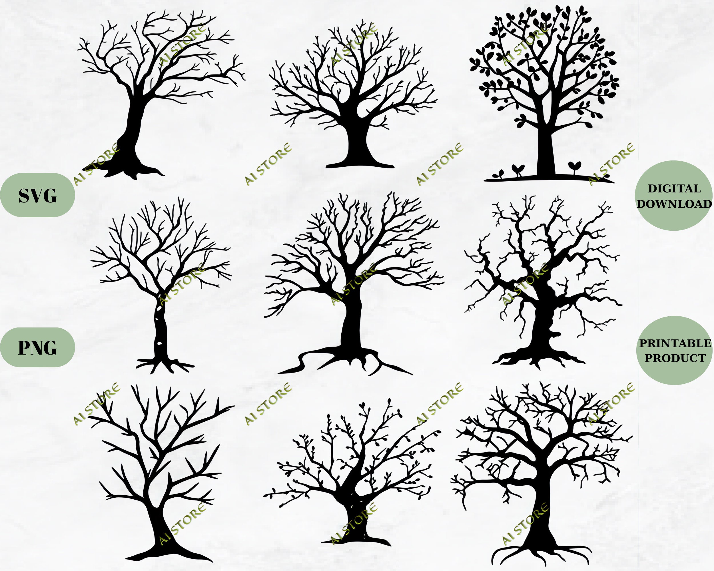 Tree Svg Bundle, Forest Svg Bundle, Woodland Svg, Png, Camping Svg ...