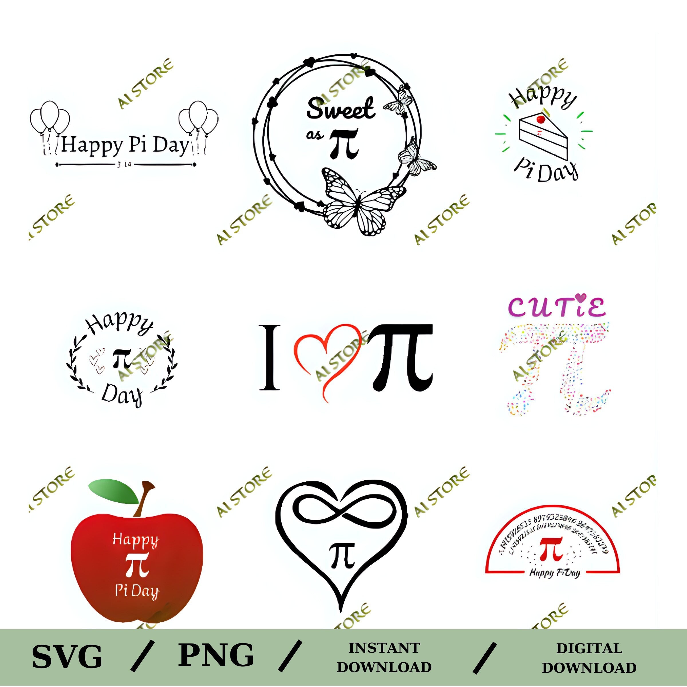 Happy Pi Day SVG Bundle 3.14159 SVG - Etsy