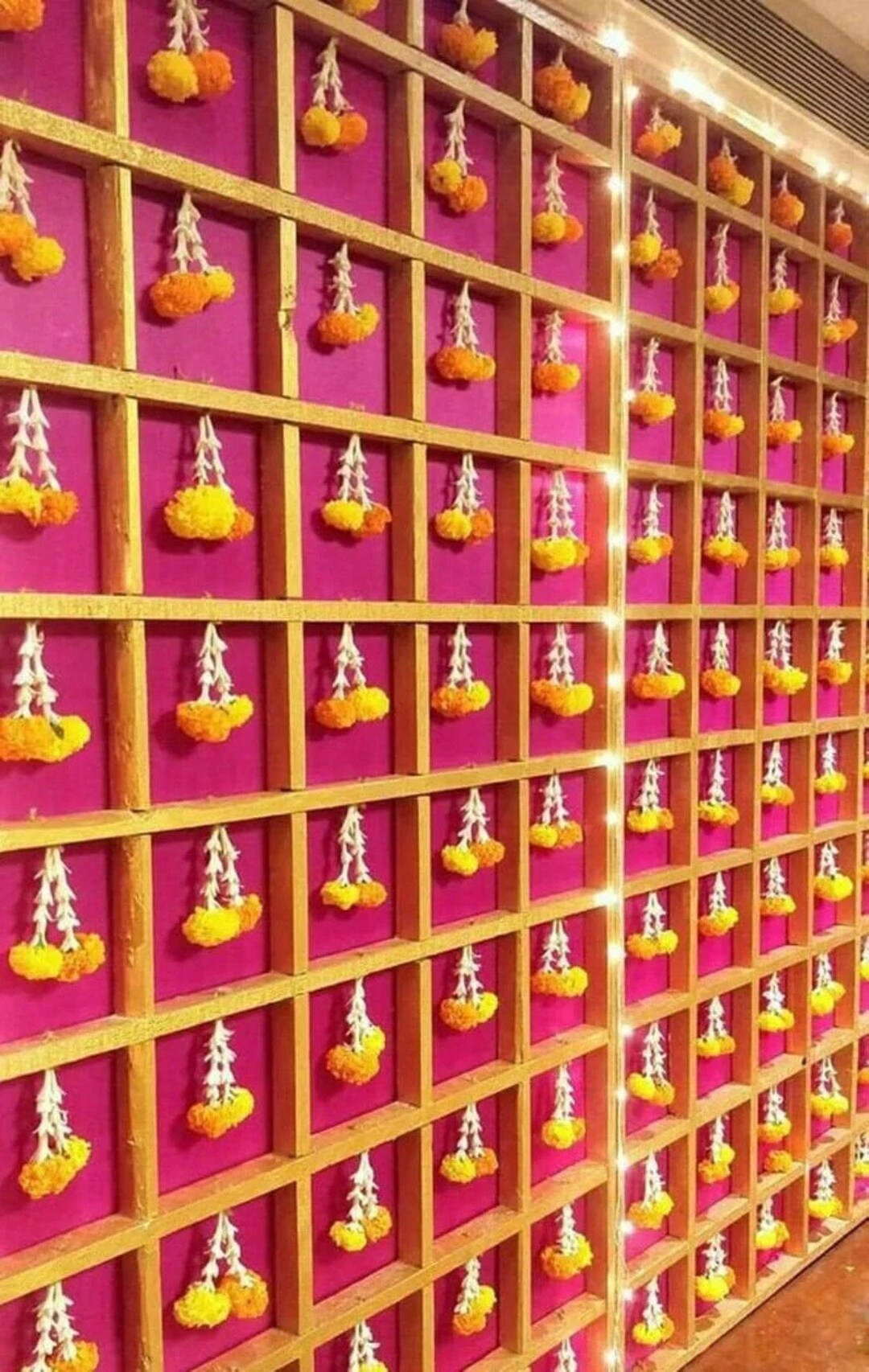 Marigold Tubrose String, Haldi Backdrop, Sangeet Backdrop, Marigold ...