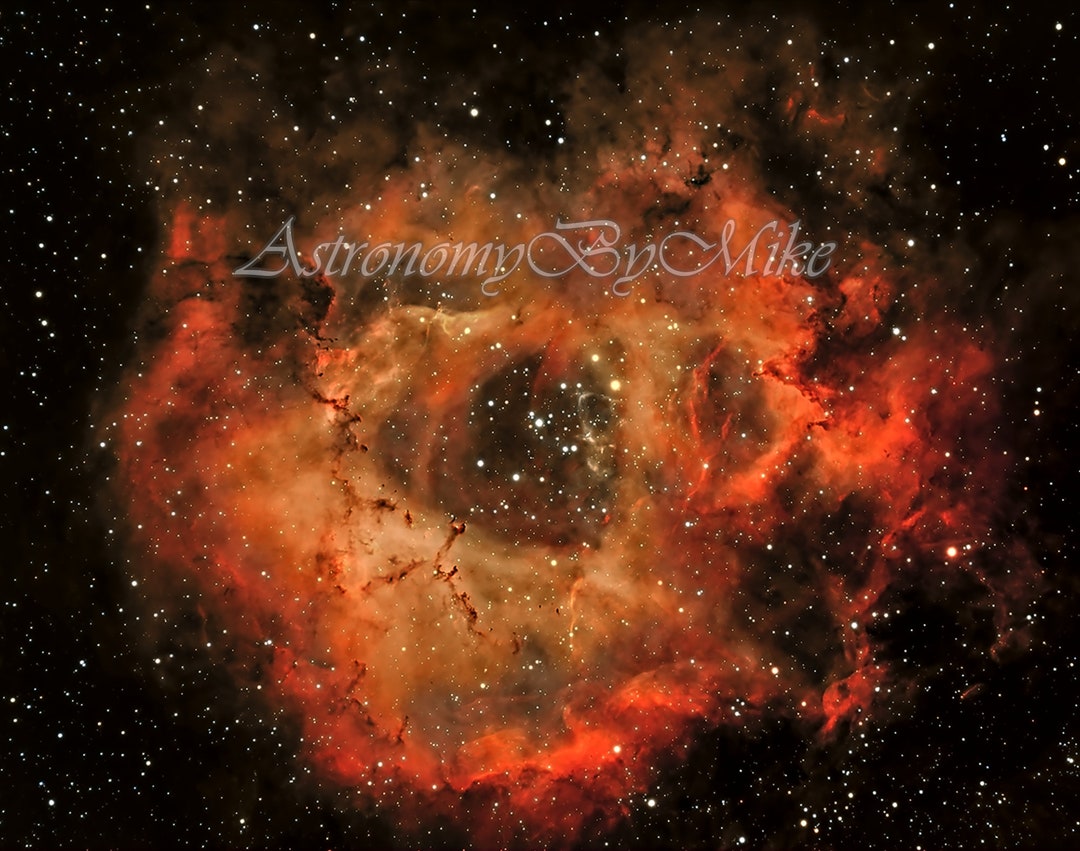 The Rosette Nebula, Wall Art, Room Decor, Beautiful Nebula, Evening Sky ...