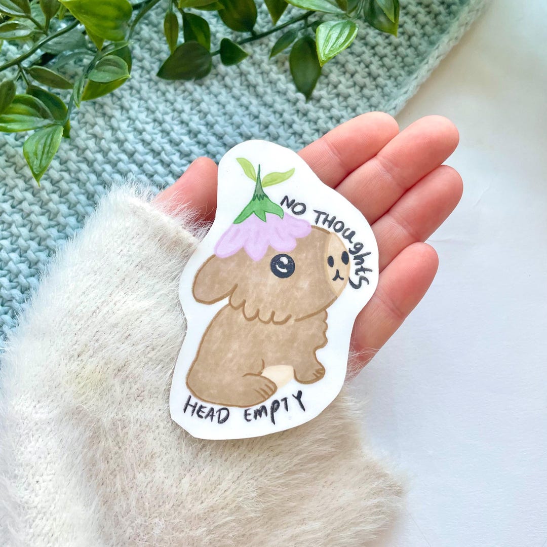 Sticker | Waterproof Laminated Vinyl | Capibara Meme | No Thoughts ...