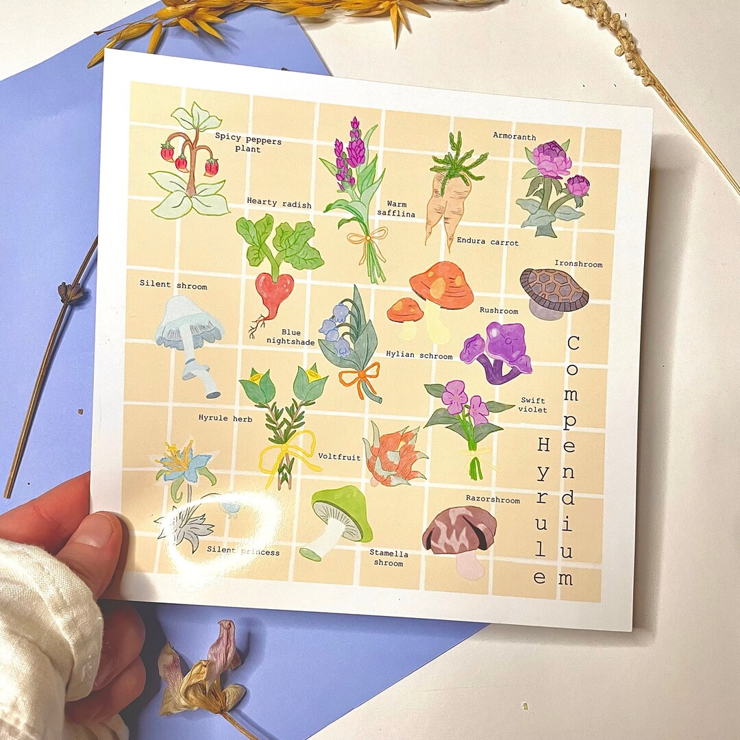 Hyrule Compendium Art Print Nintendo Switch BOTW - Etsy