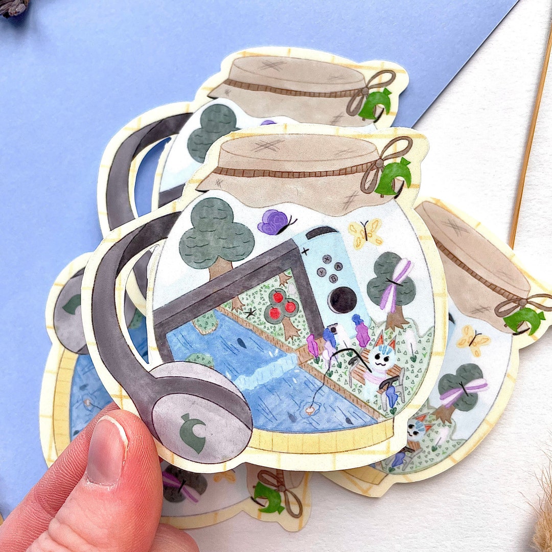 Switch in a Jar Sticker ACNH Lolly Cat Nintendo Switch Glossy Sticker ...