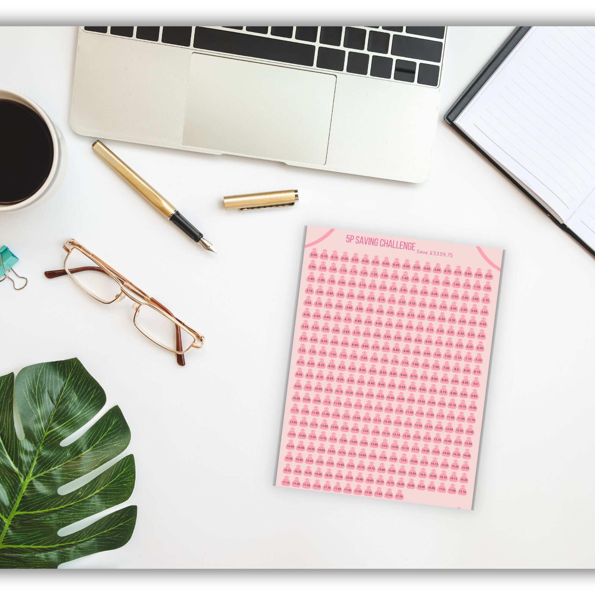 5p Savings Challenge, 5p Challenge Printable, 5p Savings Challenge PDF ...