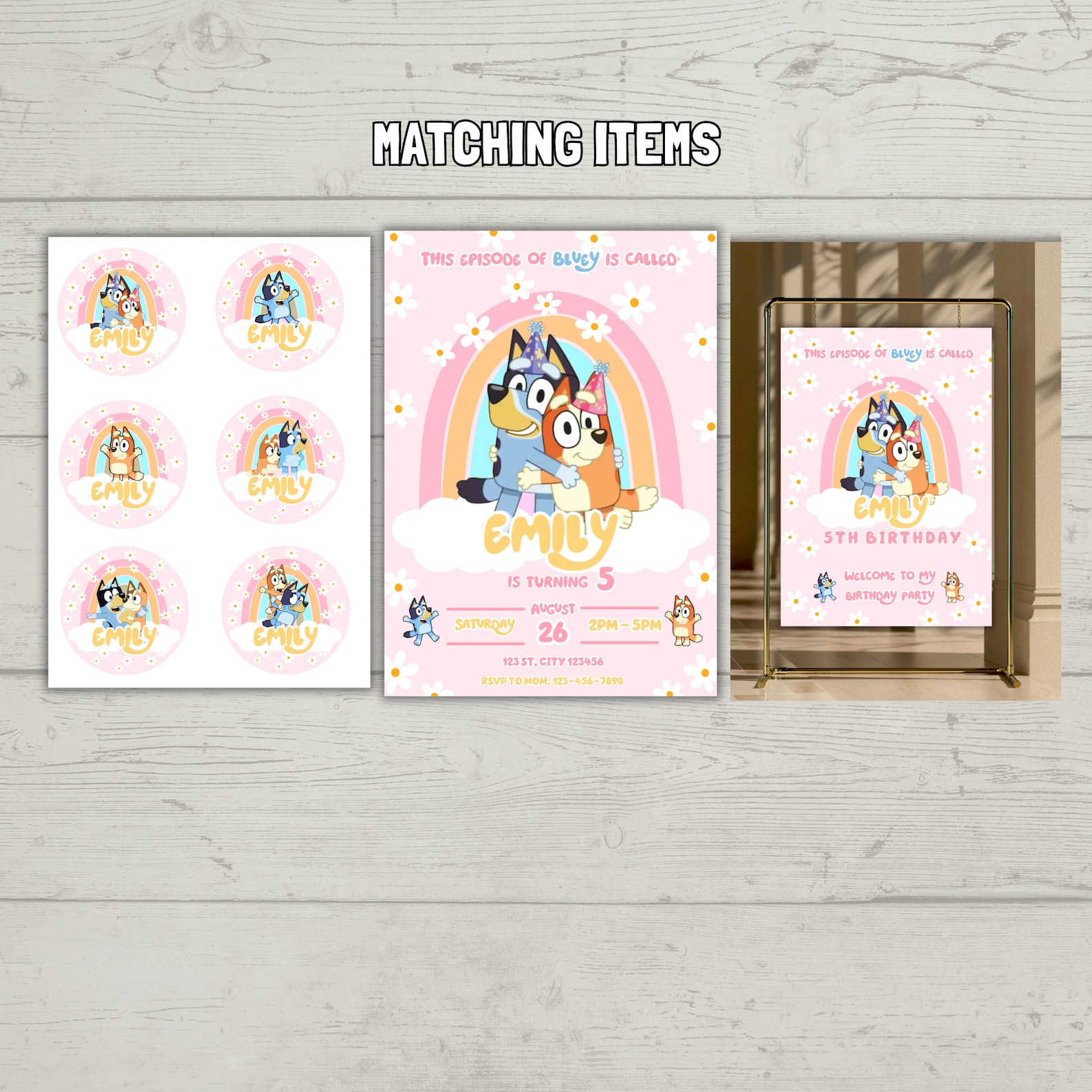 Girl Bluey Birthday Invitation Template, Bluey Invitation, Digital ...