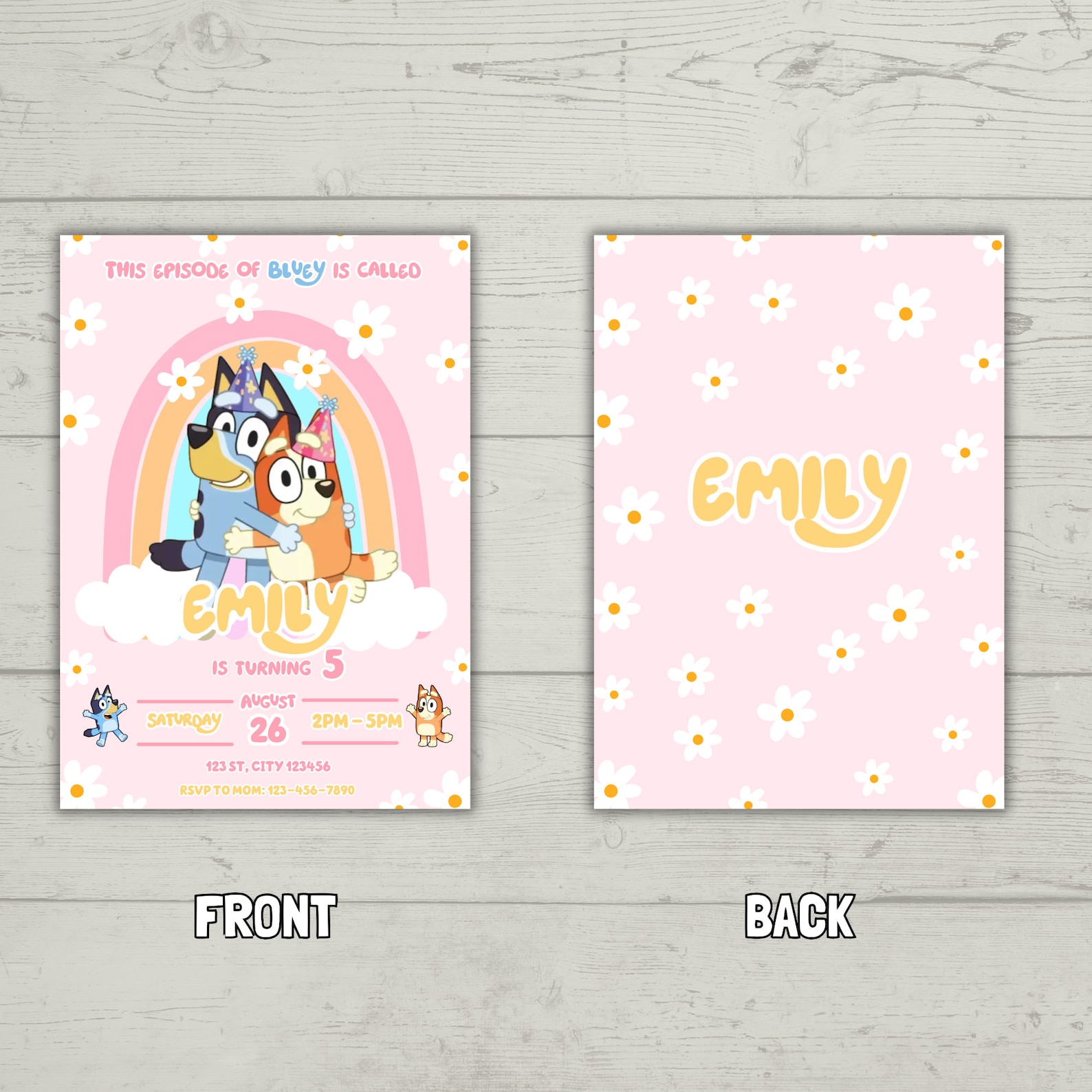 Girl Bluey Birthday Invitation Template, Bluey Invitation, Digital ...