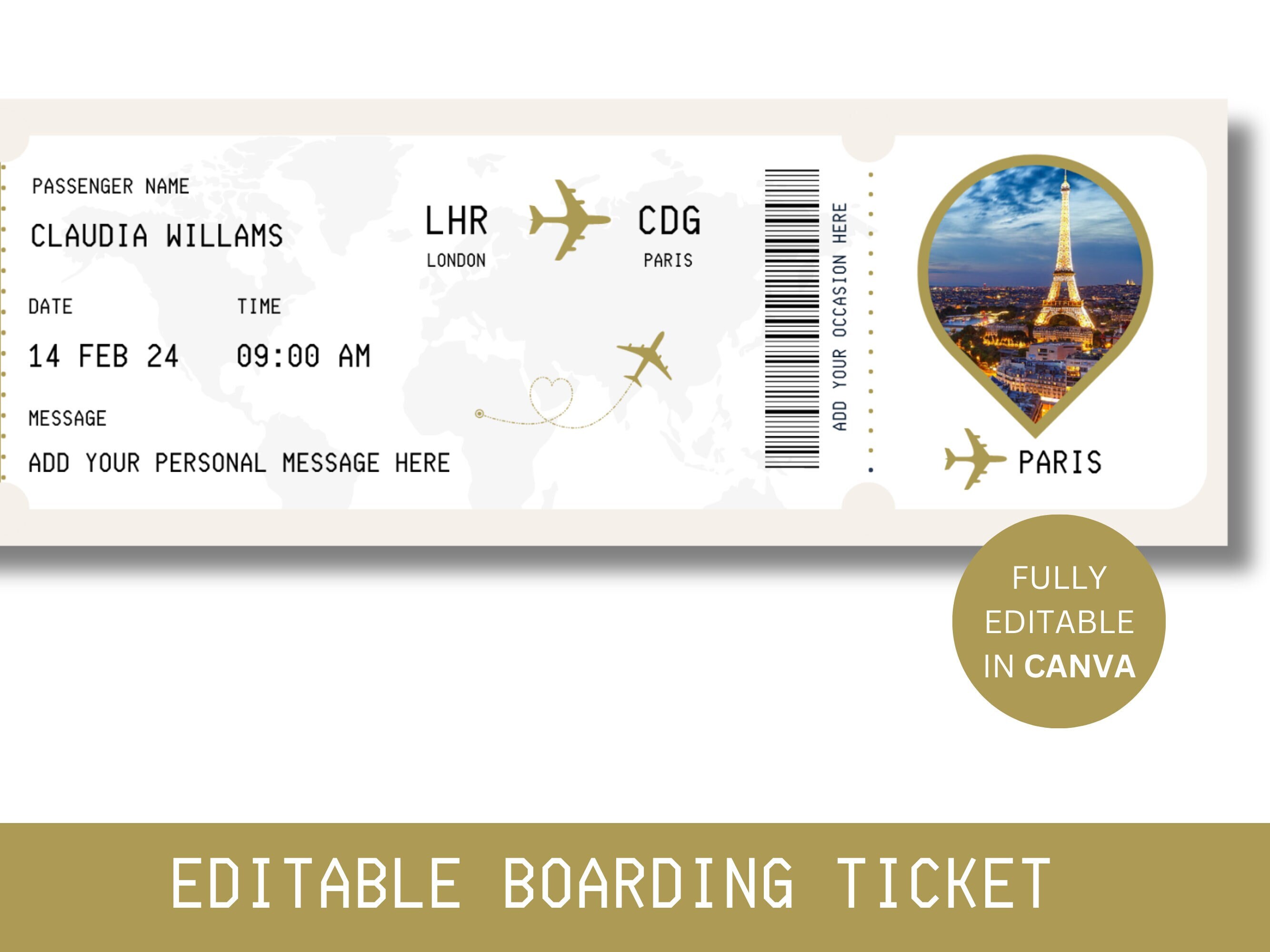 Editable Boarding Pass Template Surprise Boarding Pass Etsy Uk 3423