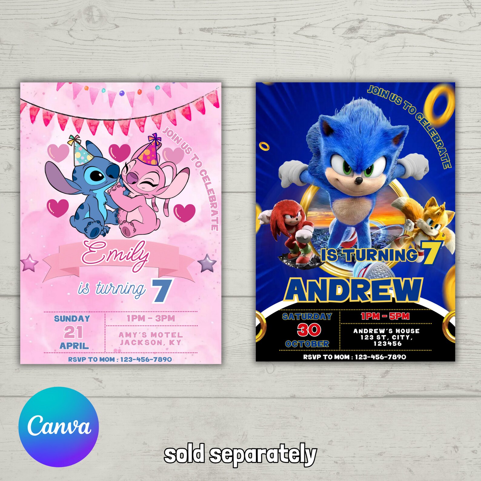 Sibling Birthday Invitation, Double Birthday Invitation, Dual Combined ...