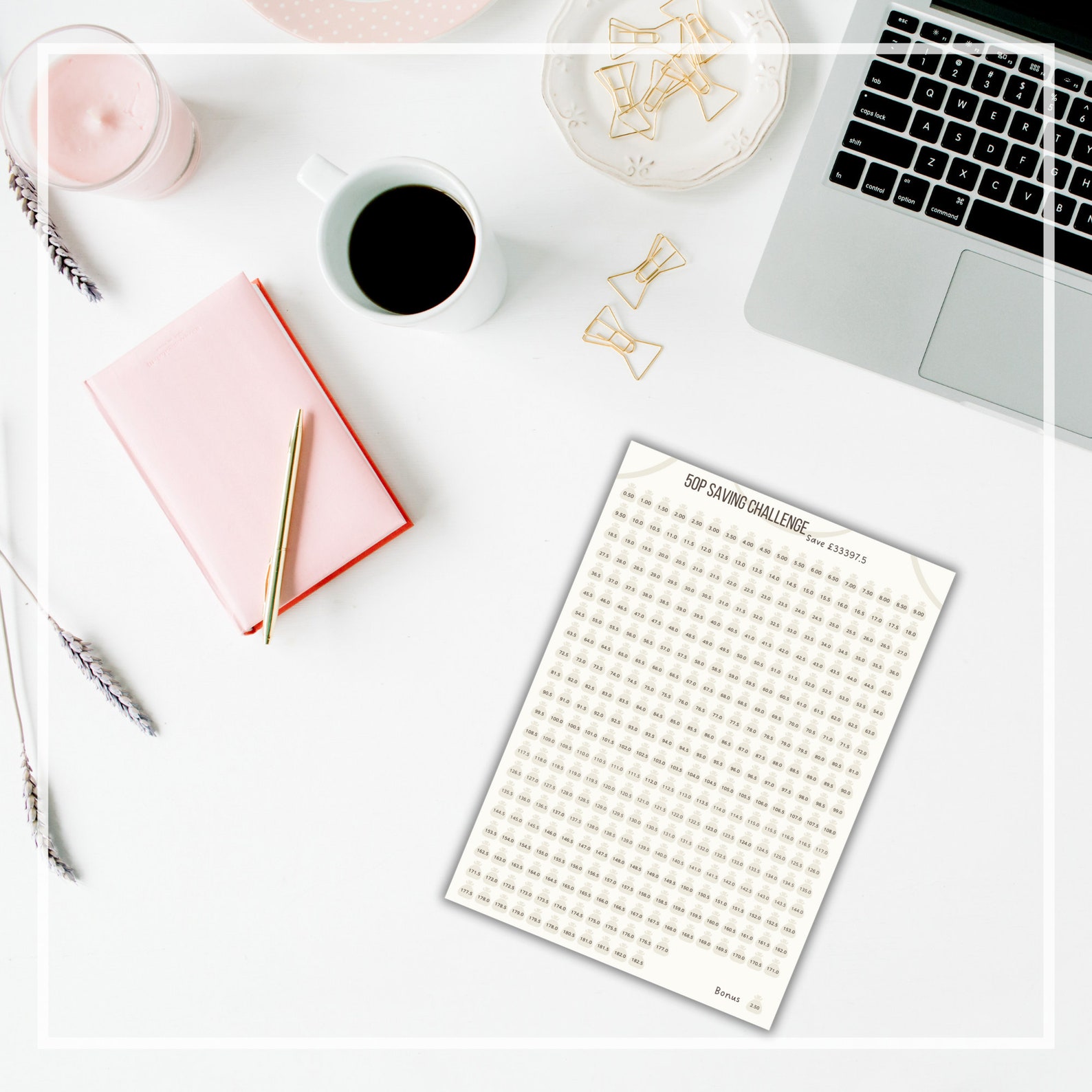 50p Savings Challenge, 50p Challenge Printable, 50p Savings Challenge ...