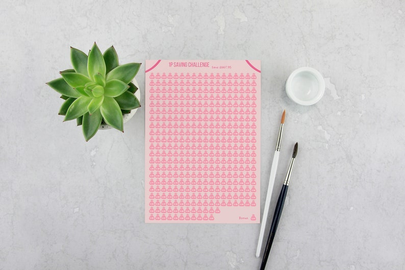 1p Savings Challenge, 1p Challenge Printable, 1p Savings Challenge PDF ...