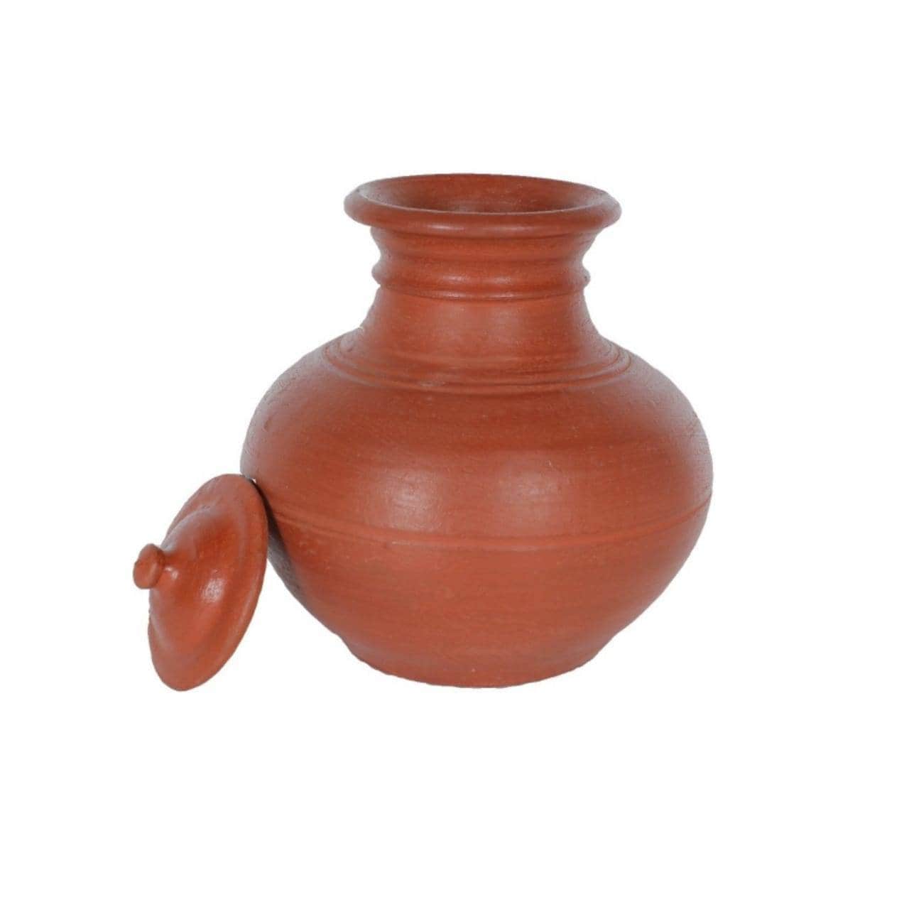 Clay Pitcher Clay Water Pot With Lid Earthenware Vase Clay Matka 3.5 ...