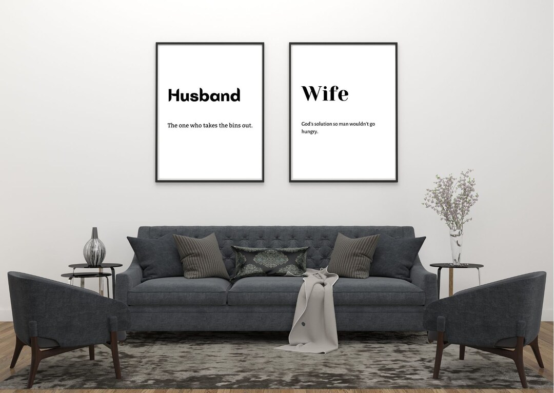 Husband and Wife Wall Art Printable Set of 2 Husband Wife Anniversary ...