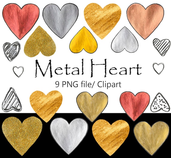 Metal Heart Drawing Clipart