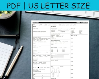 Nurse Report Sheet AM | Medical Surgical | Telemetry Nurse Report | New ...