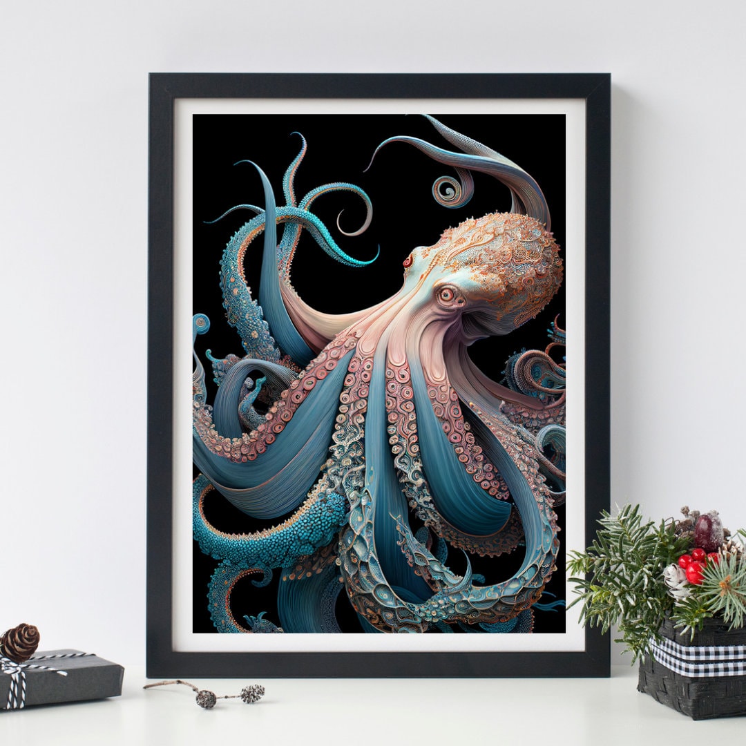 Japanese Octopus Art Print Poster Woodblock Ukiyo-e Style - Etsy