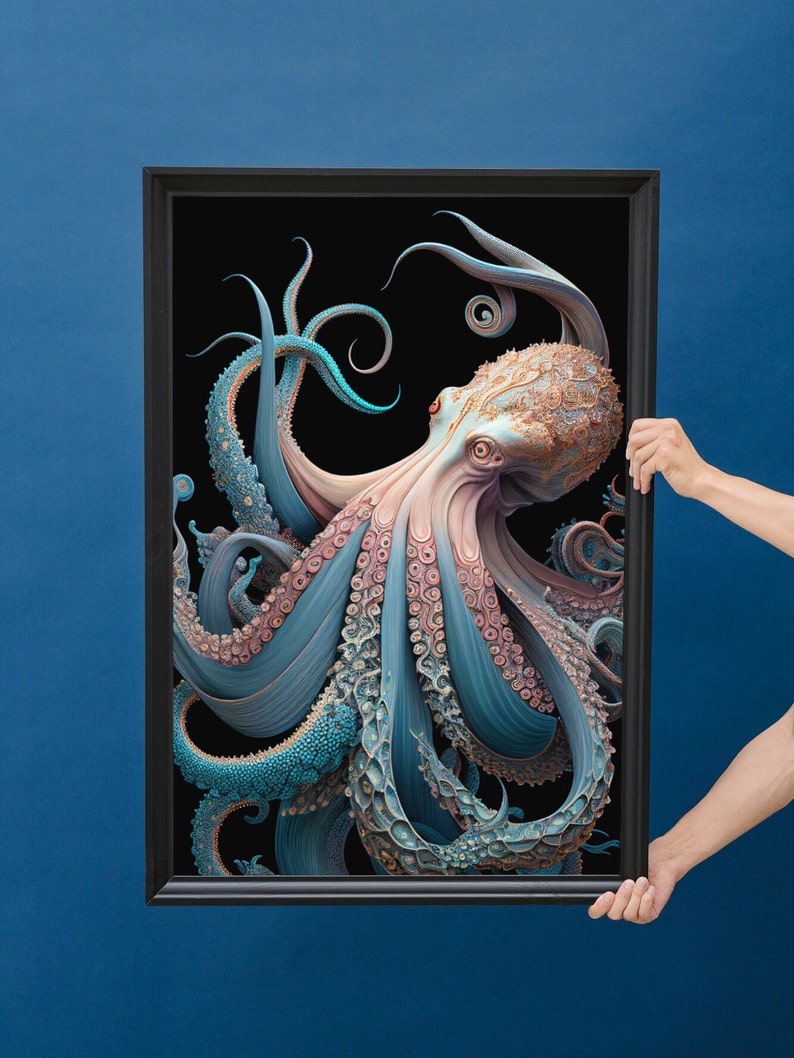 Japanese Octopus Art Print Poster Woodblock Ukiyo-e Style - Etsy