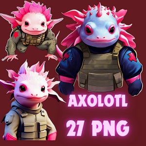 27 Pieces in One PDF File, Including Axolotl Png Sublimation Bundle ...