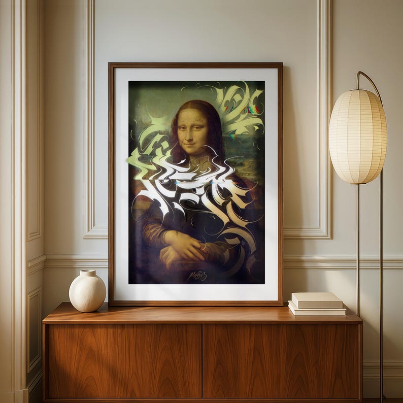 Abstract Mona Lisa – Printable Modern Wall Art With Retro ...