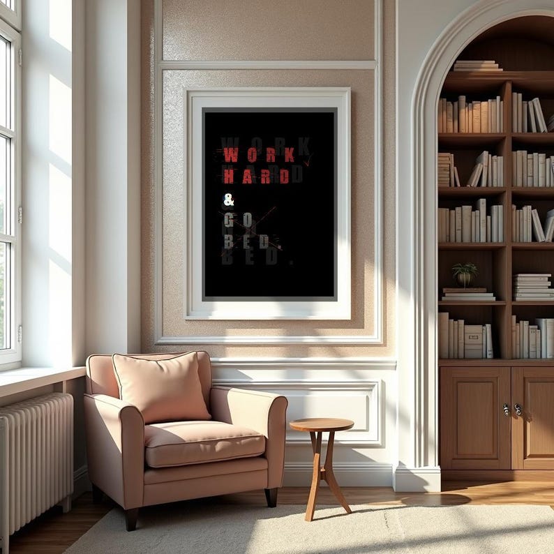 Work Hard Printable Poster: Motivational Office Wall Art for Dopamine ...