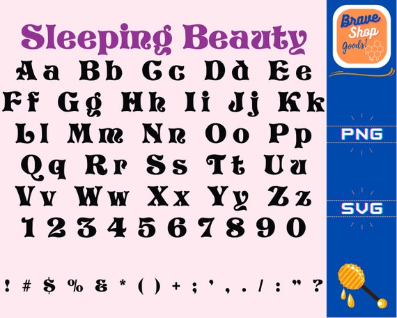 Sleeping Beauty Font Alphabet
