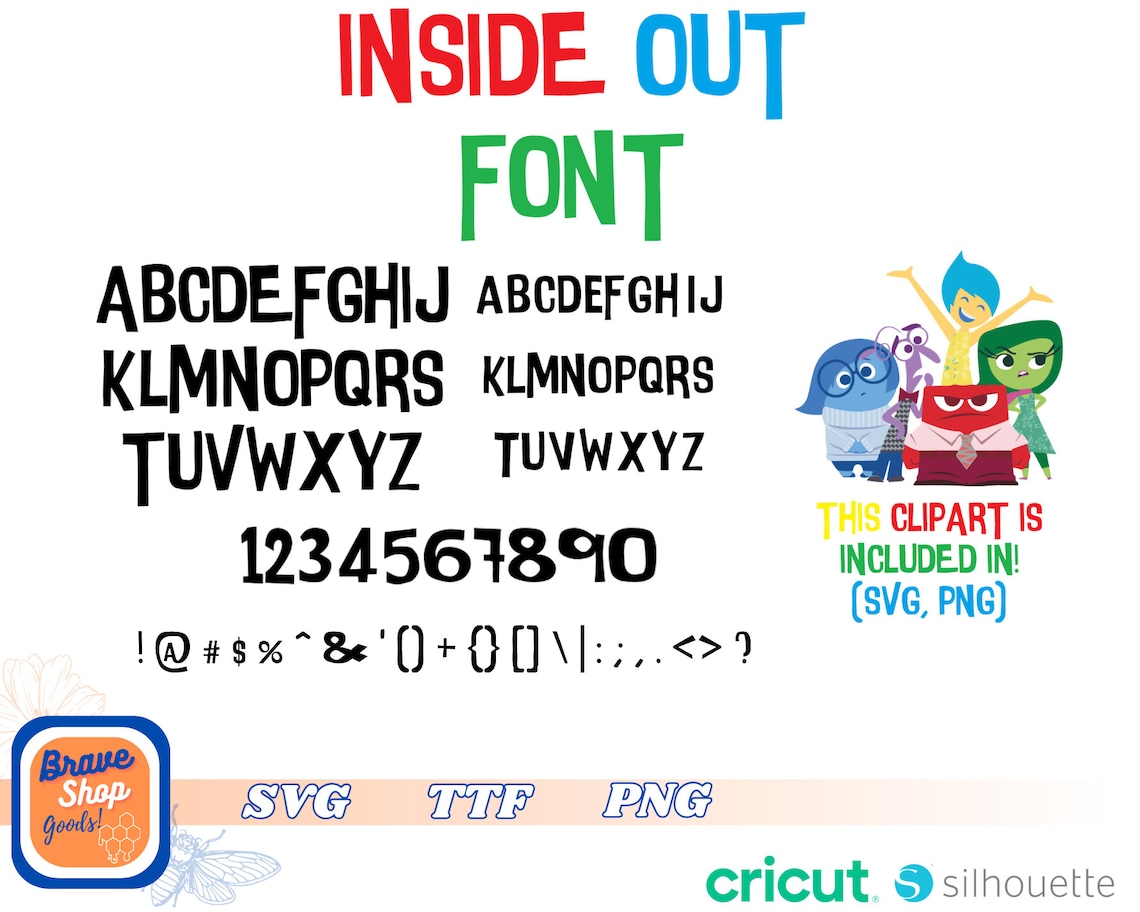 Inside Out Font, Inside Out Svg, Inside Out Font Svg, Inside Out Font Cricut, Inside Out Font ...