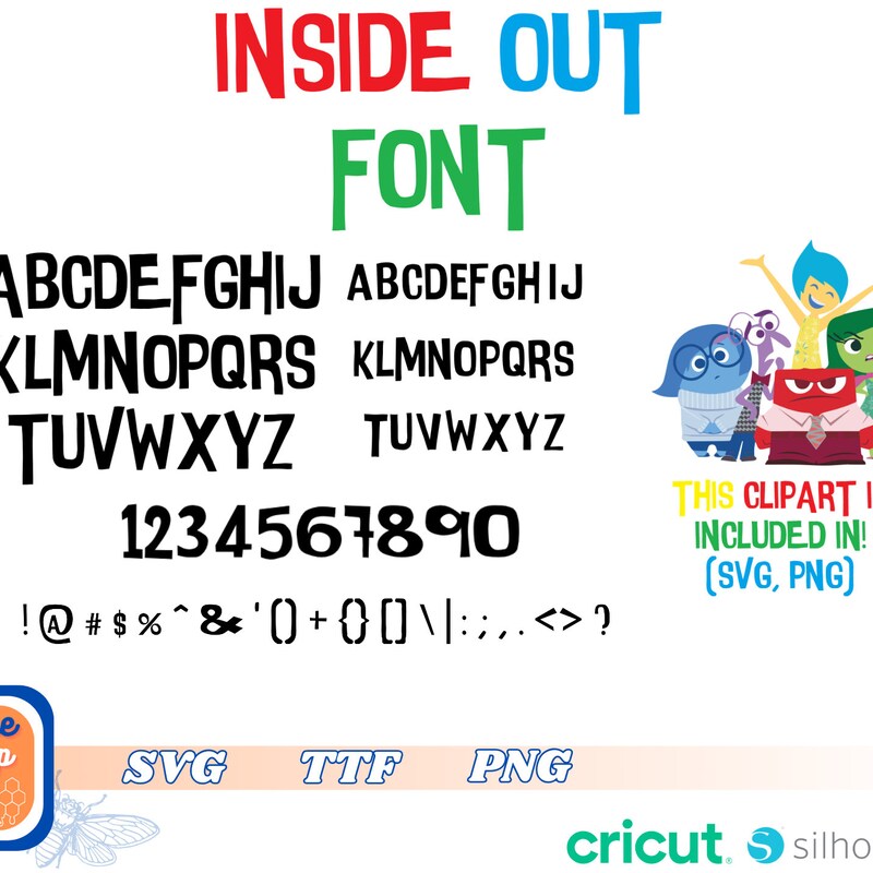 Inside Out Font Cricut - Etsy