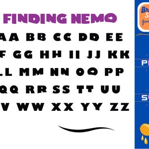 Nemo Font, Nemo Font Cricut, Nemo Font Svg, Nemo Font Silhouette, Nemo ...