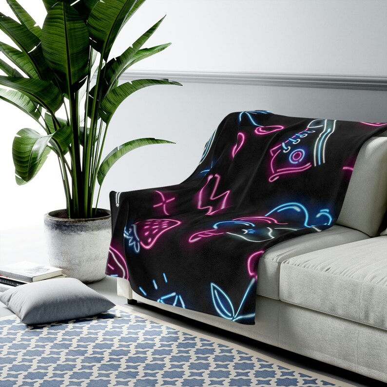Custom Fleece Blanket, Personalized Blanket for Kids, Neon Blanket for ...