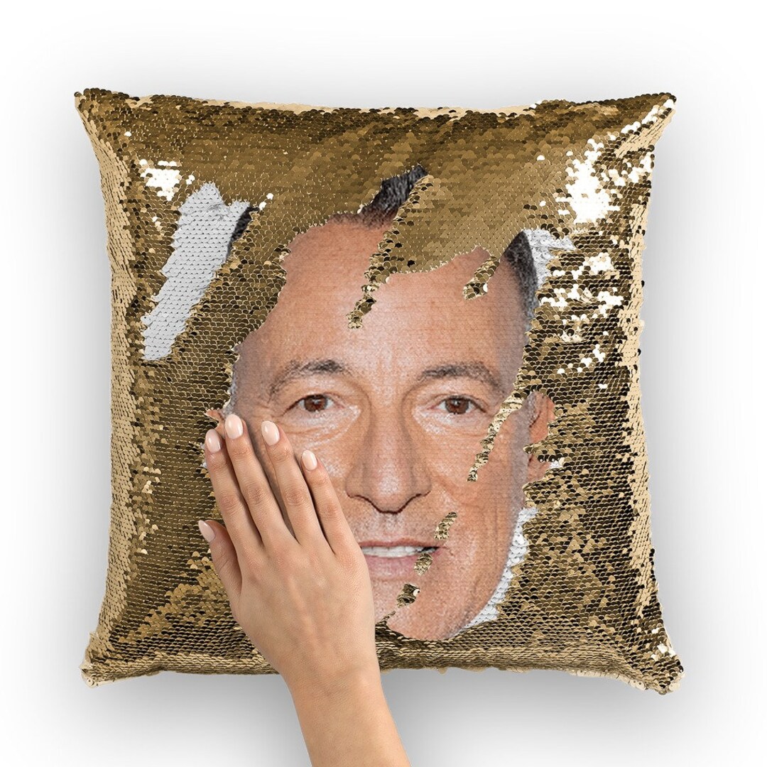 Bruce Springsteen Sequin Pillow | Celebrity Pillow Cushions | Cool ...