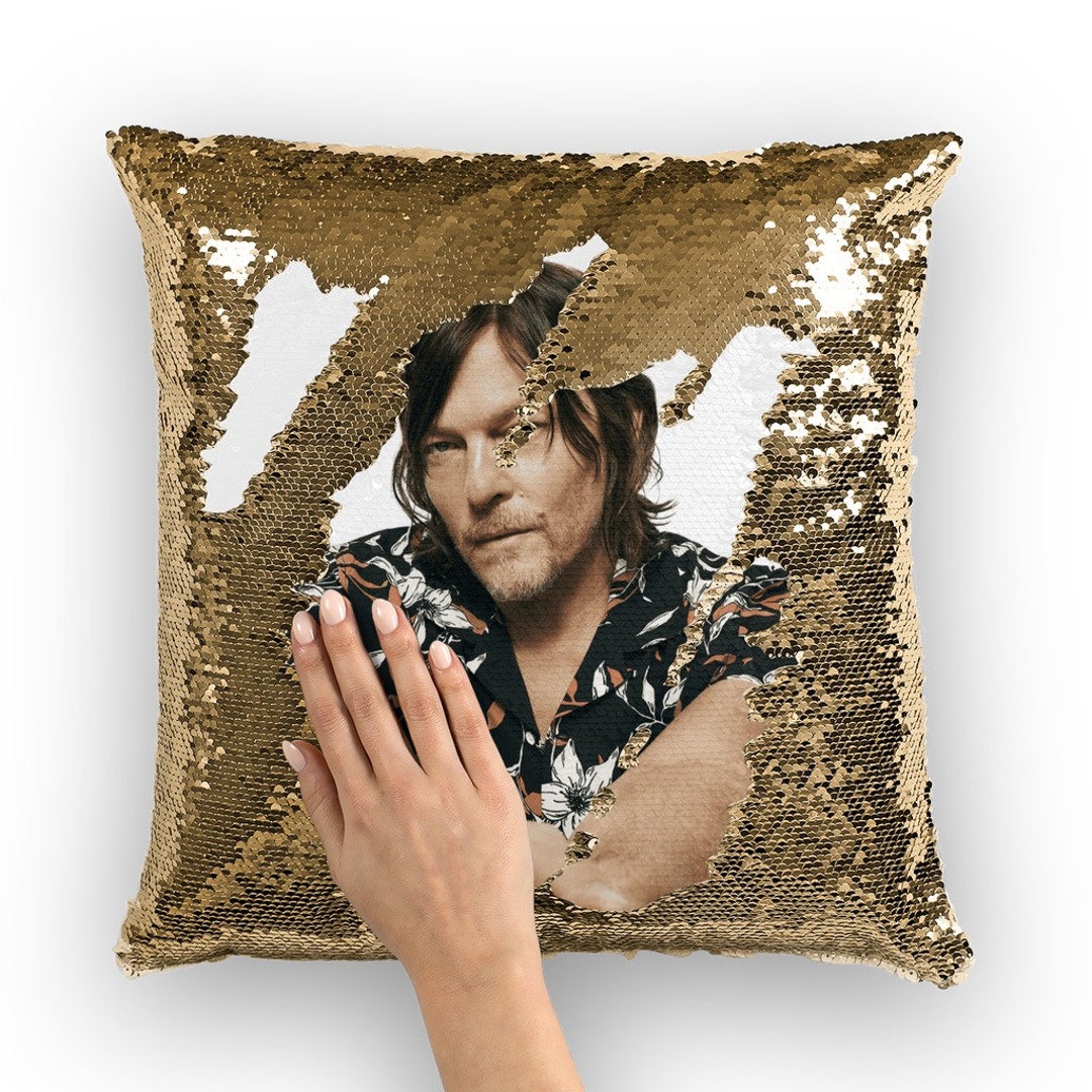 Norman Reedus Sequin Pillow | Celebrity Pillow Cushions | Cool Pillow ...