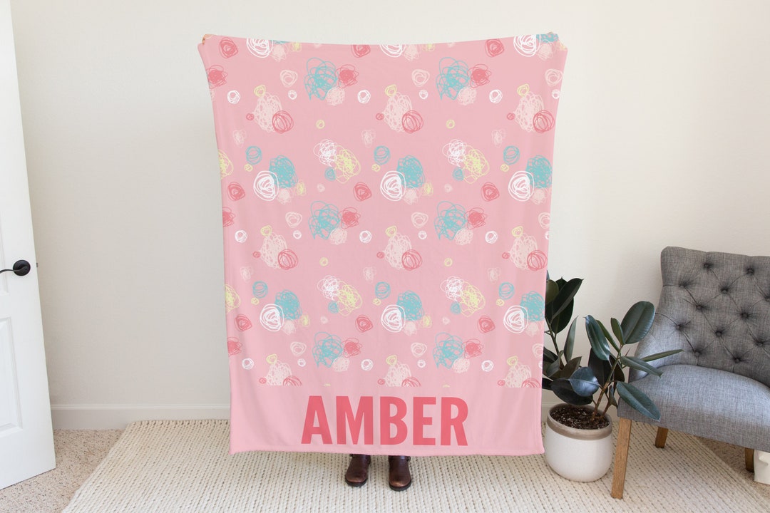 Cute Blanket for Kids, Personalized Blanket for Toddlers, Cute Pink ...