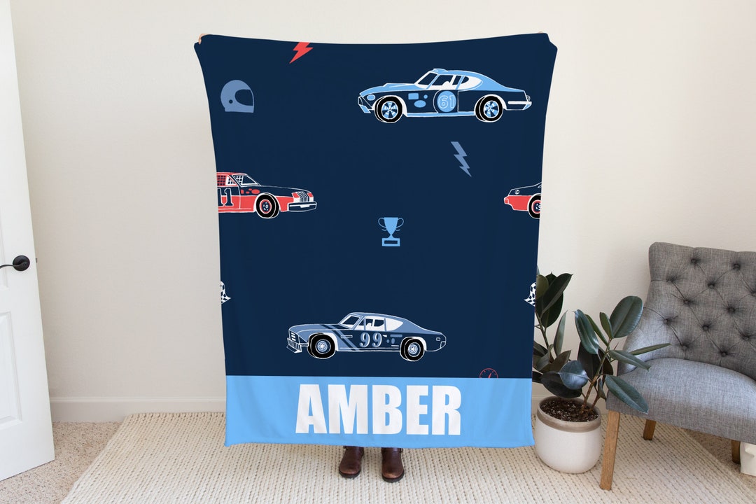 Personalized Race Car Blanket, Custom Blanket With Racecar Design, Car ...