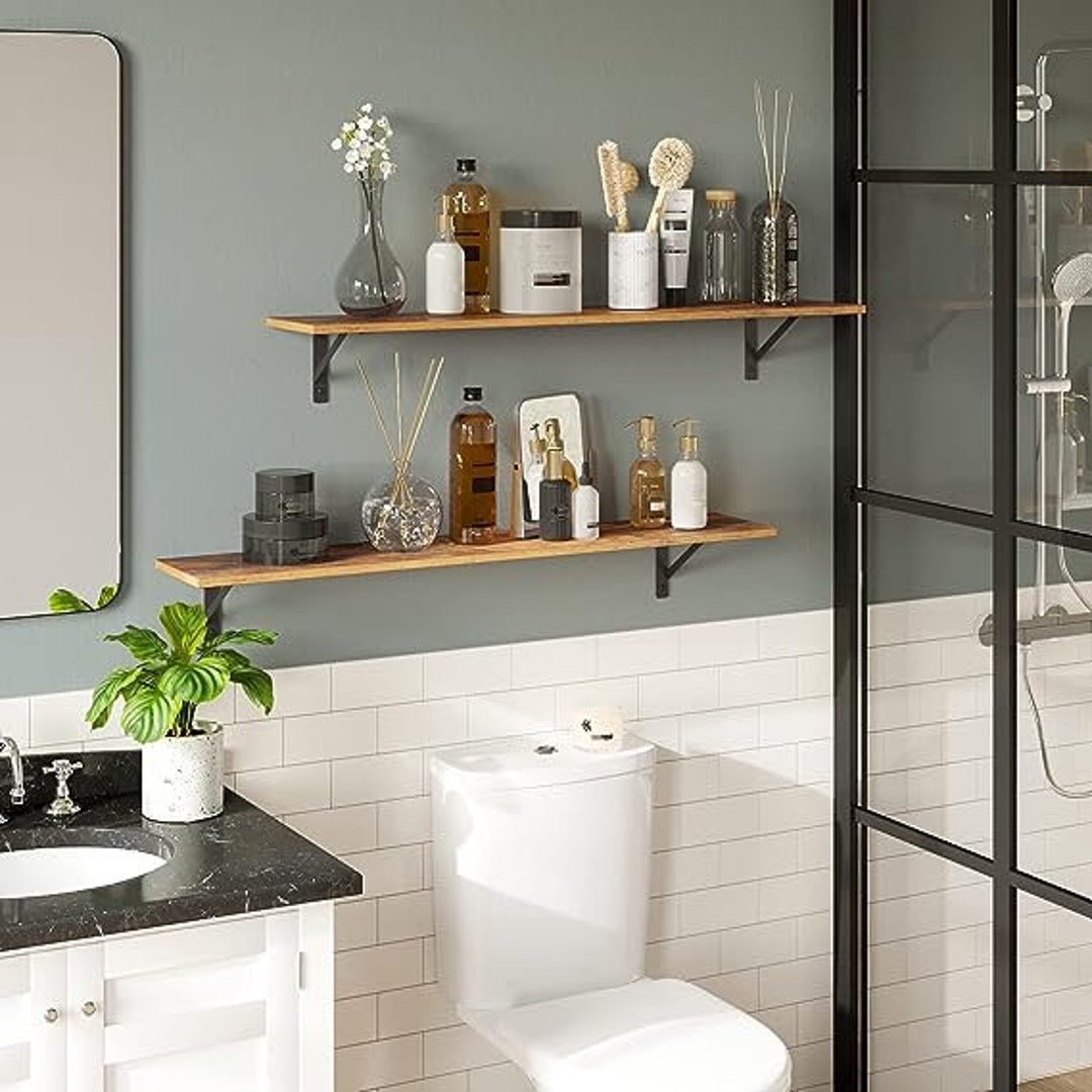 Long Wall Shelves 39.4inch Wall Mounted Shelves Set of 2 - Etsy