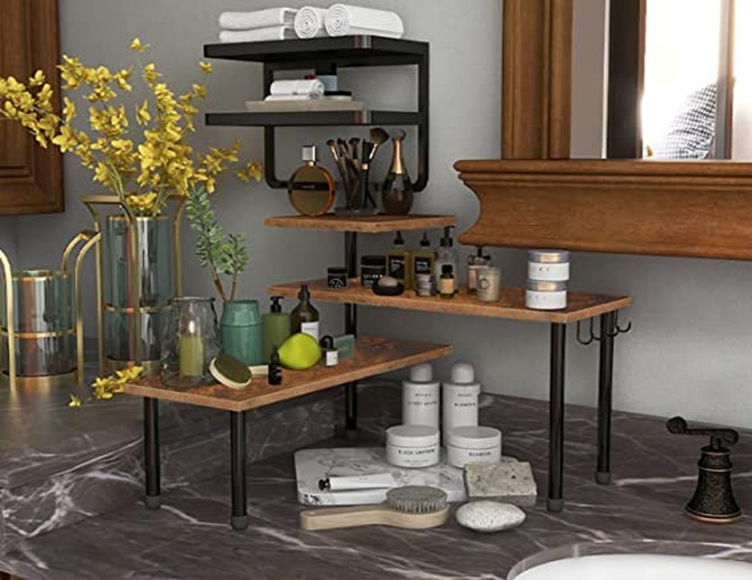 Corner Shelf 3 Tier Kitchen Counter Shelf Vintage Wood - Etsy