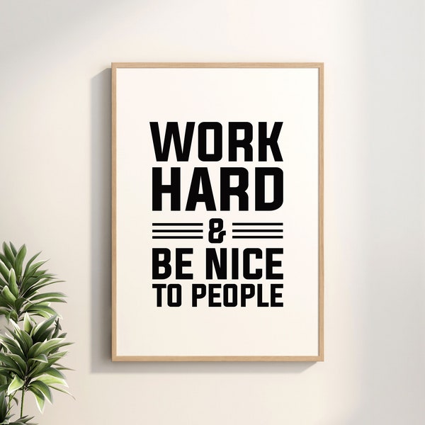 Work Hard and Be Nice to People - Etsy