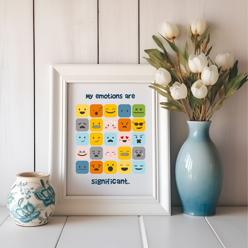 Feelings Poster, Feelings & Emotions Chart, Emotional Wall Art ...