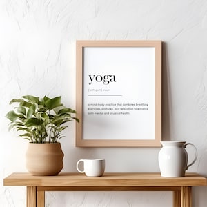 Yoga Definition Print, Yoga Sign, Yoga Printable, Yoga Wall Decor ...